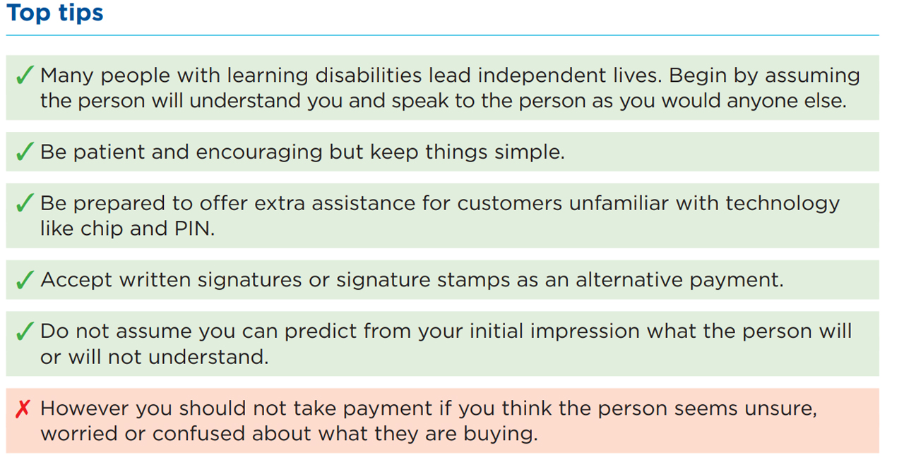 Customers with learning disabilities | ACS | The Association of ...